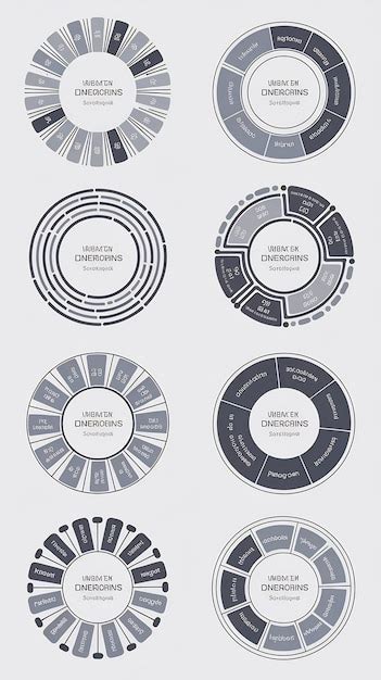 Set Of Six Blank Circle Diagram Templates Business Infographics Vector Eps10 Illustration
