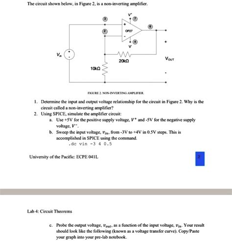 Solved The Circuit Shown Below In Figure 2 Is A Non Inverting