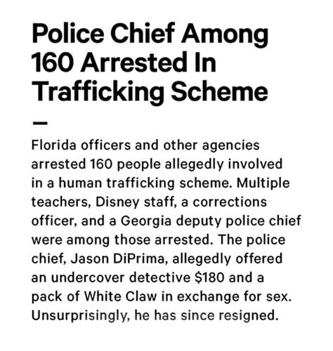 Police Chief Among 160 Arrested In Trafficking Scheme Florida Officers