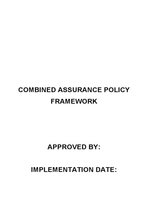 Combined Assurance Policy Framework Pdf Internal Audit Audit