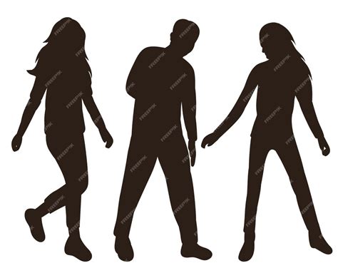 Premium Vector People Black Silhouette Isolated Vector