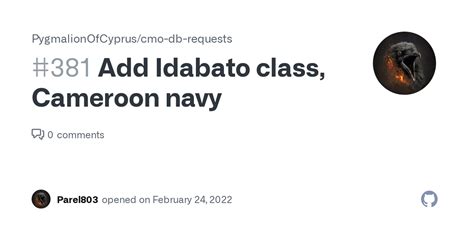 Add Idabato Class Cameroon Navy · Issue 381 · Pygmalionofcypruscmo Db Requests · Github