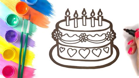 How To Draw And Color A Cake як намалювати торт Cara Menggambar Dan