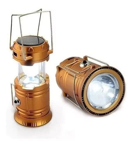 Lámpara Linterna Led Solar Recargable Camping electrolandia Color Dorado Cuotas sin interés