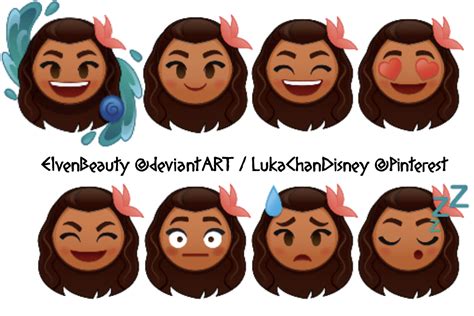 Moana As An Emoji X8 Drawing By Disney Moana Disney Emoji