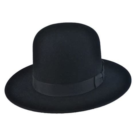 Amish Buffalo Fur Felt Open Crown Fedora Hat Village Hat Shop