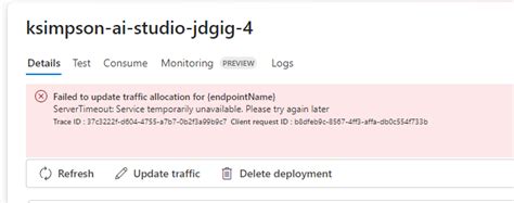 Cannot Delete Azure Ai Deployment Or Update Endpoint Traffic Microsoft Qanda