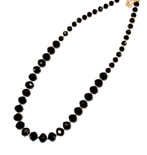 Black Glass Beaded Necklace Calisa Designs