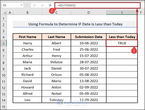 Excel Formula If Date Is Less Than Today 4 Examples