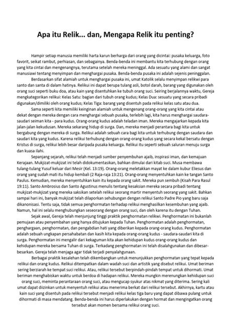 Apa Itu Relik Dan Mengapa Itu Penting Pdf