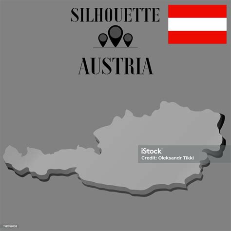 유럽 오스트리아 개요 세계지도 윤곽 실루엣 벡터 일러스트 배경에 고립 된 창조적 인 디자인 국가 플래그 개체 요소 국가 설정에서 기호 가정 생활에 대한 스톡 벡터 아트 및
