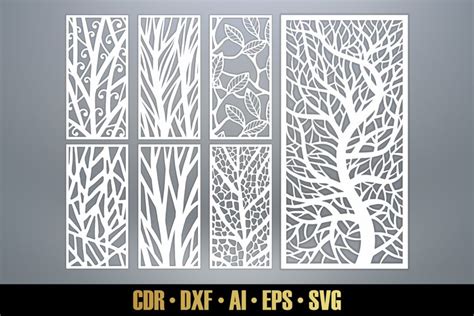 Natural Tree Patterns Panel Templates SVG Set 38