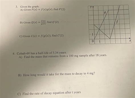 solved 3 given the graph a given p x f x g x find