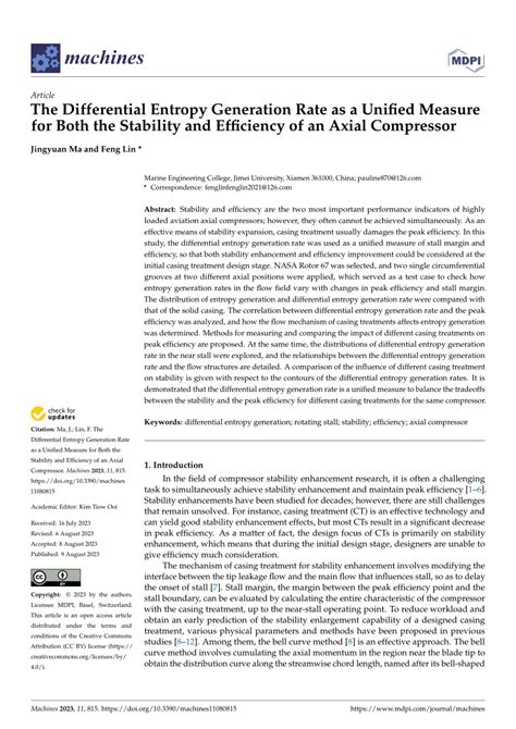 Pdf The Differential Entropy Generation Rate As A Unified Measure For