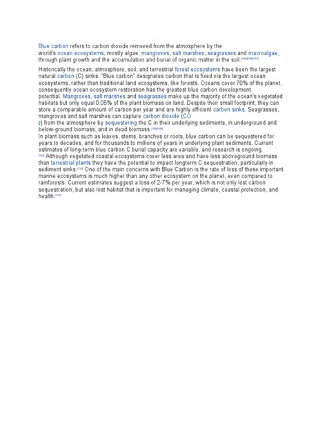 Blue Carbon Ocean Ecosystems Mangroves Salt Marshes Seagrasses