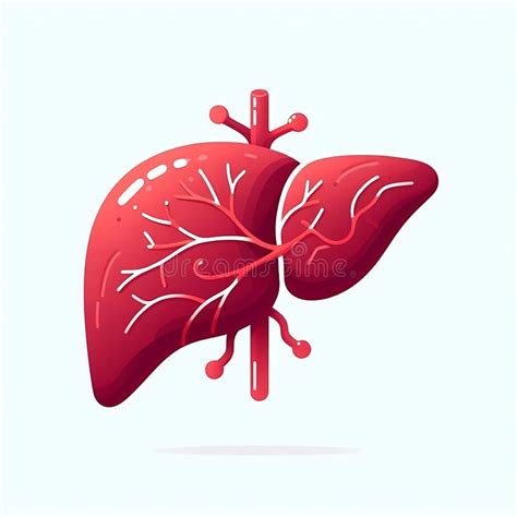 Isolated Liver Illustration Flat Style Isolated On White Background