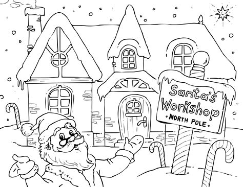 Elf Workshop Coloring Page