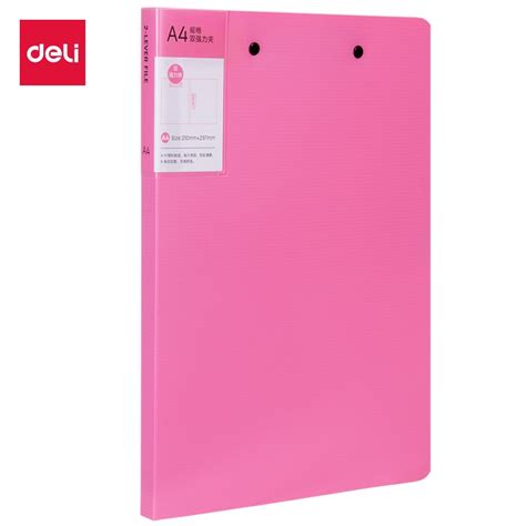 Deli Bright Color A4 Double Strong Clip Hard Folde Vicedeal