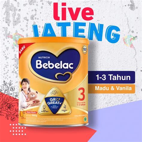 Jual Bebelac 3 Madu Dan Vanila Susu Pertumbuhan Bubuk 800 Gr Shopee