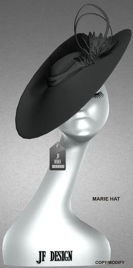 Second Life Marketplace Jf Design Marie Hat Black