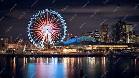 Premium Ai Image Night View Of Melbourne Star Observation Wheel