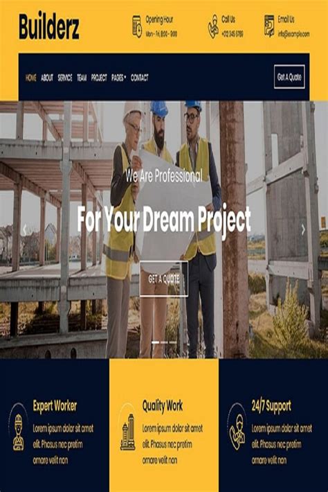 HTML5 Responsive Construction Company Website Template MasterBundles