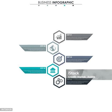 비즈니스 데이터 차트입니다 그래프 다이어그램 5 단계 전략 옵션 부품 또는 프로세스의 추상 요소 프레 젠 테이 션에 대 한 벡터 비즈니스 템플릿입니다 Infographic