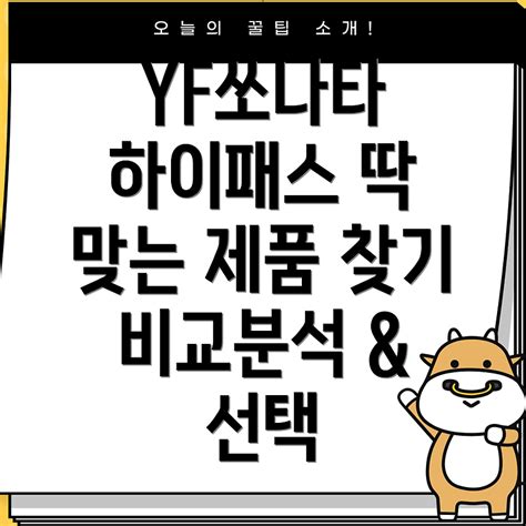 Yf쏘나타 하이패스 설치 딱 맞는 제품 찾기 비교분석 선택 가이드