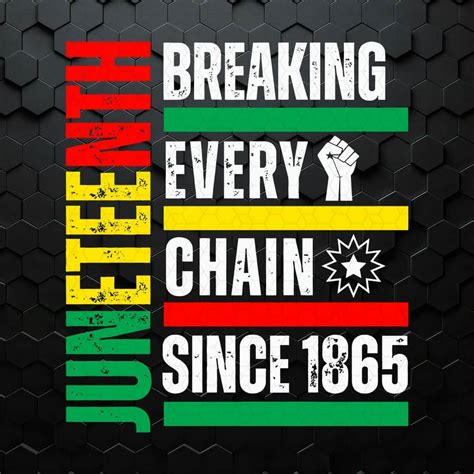 Juneteenth Breaking Every Chain Since 1865 Svg