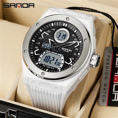 SANDA Reloj De Pulsera Digital LED De Cuarzo Para Hombre Cron Grafo Electr Nico Resistente Al