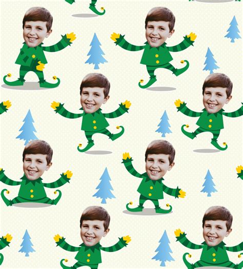 Elfie Selfie Light Skin Tone Custom T Wrapping Paper By T Wrap My Face