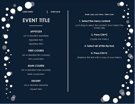 Templat Menu Gratis Microsoft Create