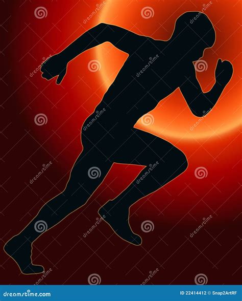 Silueta Posterior Del Deporte De La Puesta Del Sol Atleta De Sexo