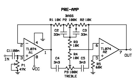 Schematic Circuit Electronics Pre Amp Circuit
