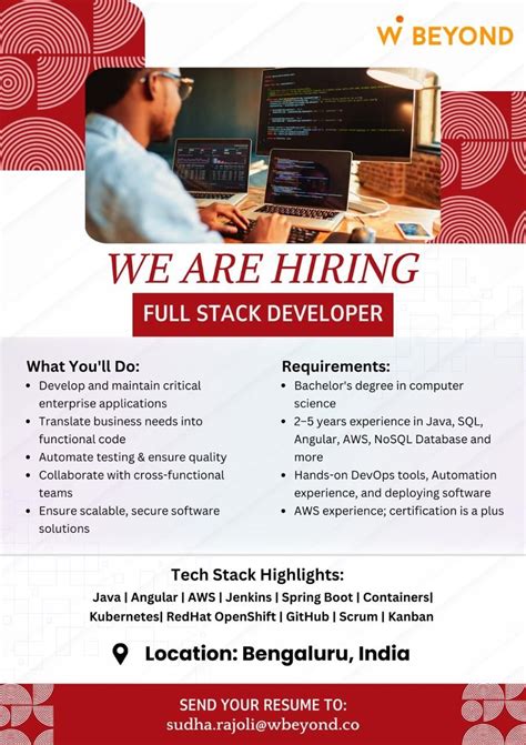 Hiringalert Fullstackdeveloper Techcareers Awsjobs Careergrowth Javadevelopers Sqljobs