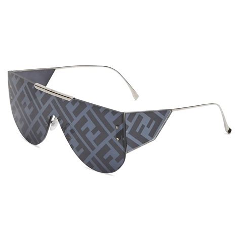 Fendi Fabulous 20 Shield Sunglasses Gray Sunglasses Fendi