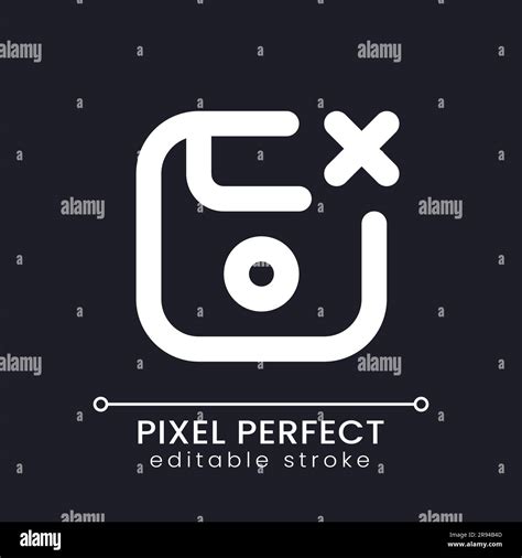 Cancel Saving Pixel Perfect White Linear Ui Icon For Dark Theme Stock