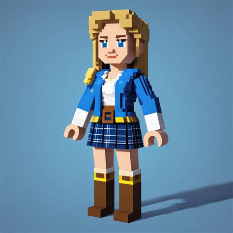 A Detailed 3d Pixelated 32 Bit Style Character Model Of Sydn By