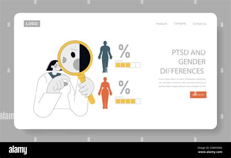 Ptsd Awareness Illustration Showing Gender Differences In Mental Health