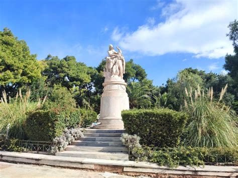 Photo Of The Statue Of Lord Byron In Athens Greece Stock Image Image Of Artwork Amalias