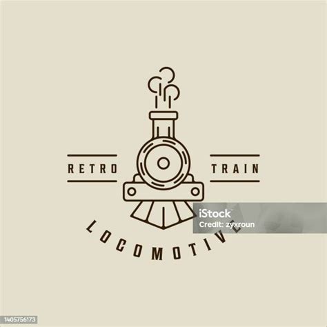 Vektor Simbol Seni Garis Lokomotif Vektor Template Ilustrasi Minimalis