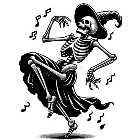 A Skeleton Dancing Clipart Halloween Elementby Generative Ai Stock