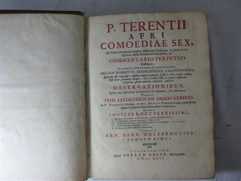 P Terentii Afri Comoediae Sex Six Comedies By Terence Ad Fidem