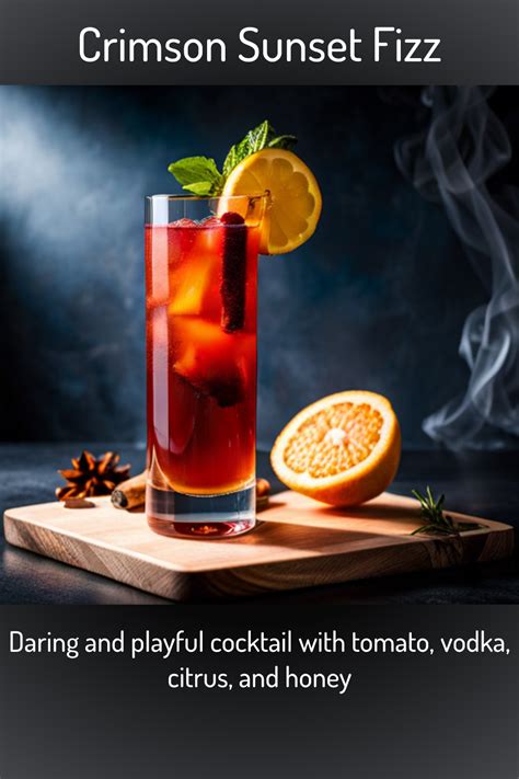 Crimson Sunset Fizz Daring And Playful Cocktail With Tomato Vodka