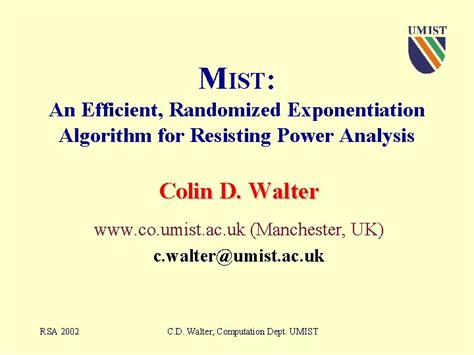 Mist An Efficient Randomized Exponentiation Algorithm For Resisting