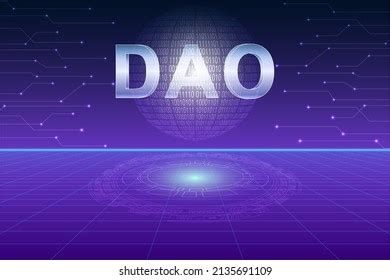 Dao Decentralized Autonomous Organization Concept Design Stock Vector