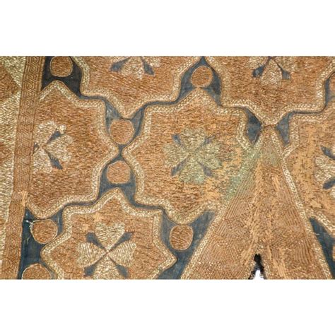 19th century islamic art ottoman metallic threads arched fragment