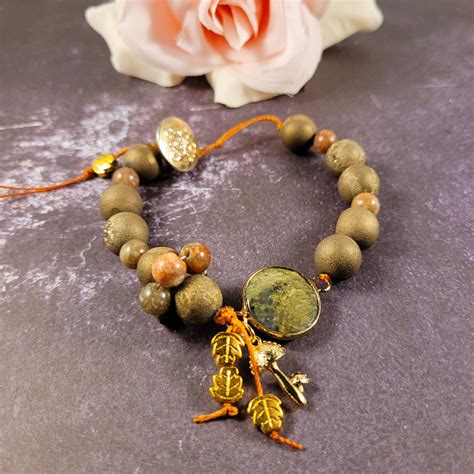 Autumn And Unakite Jasper Grounding Energy Bracelet