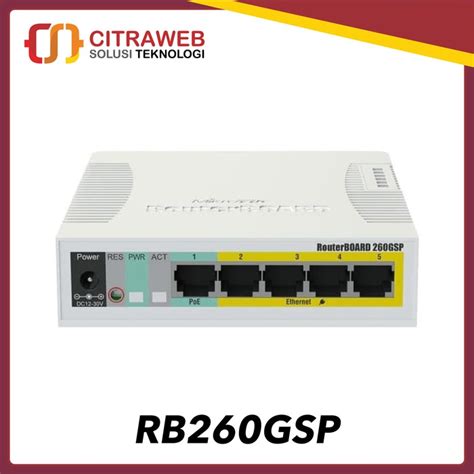 Jual Mikrotik Rb260gsp Rb 260 Gsp Switch Gigabit 5 Port Poe Shopee