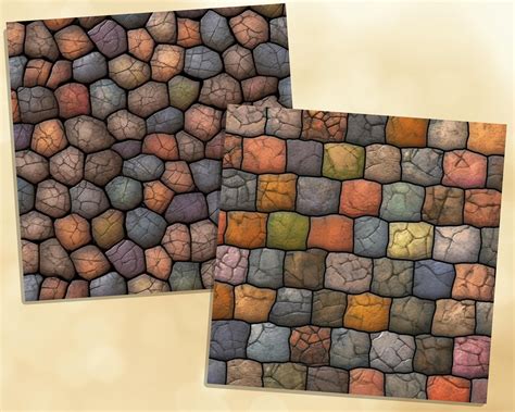 Printable Cobblestone Textures Digital Papers Rustic Stone Etsy